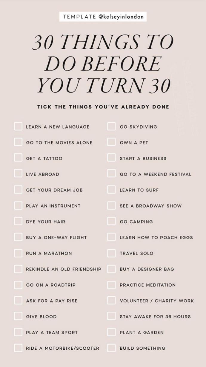 Tell Me The Things You Have Done On This Before You Turn 30 Bucket List Tell Me The Things You Have Done On This Before You Turn 30 Bucket List