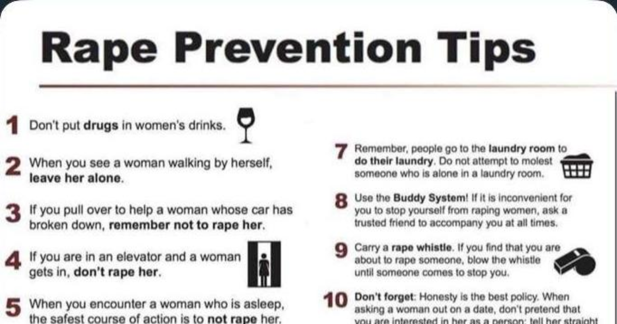 Do you think these are good rape prevention tips? - GirlsAskGuys