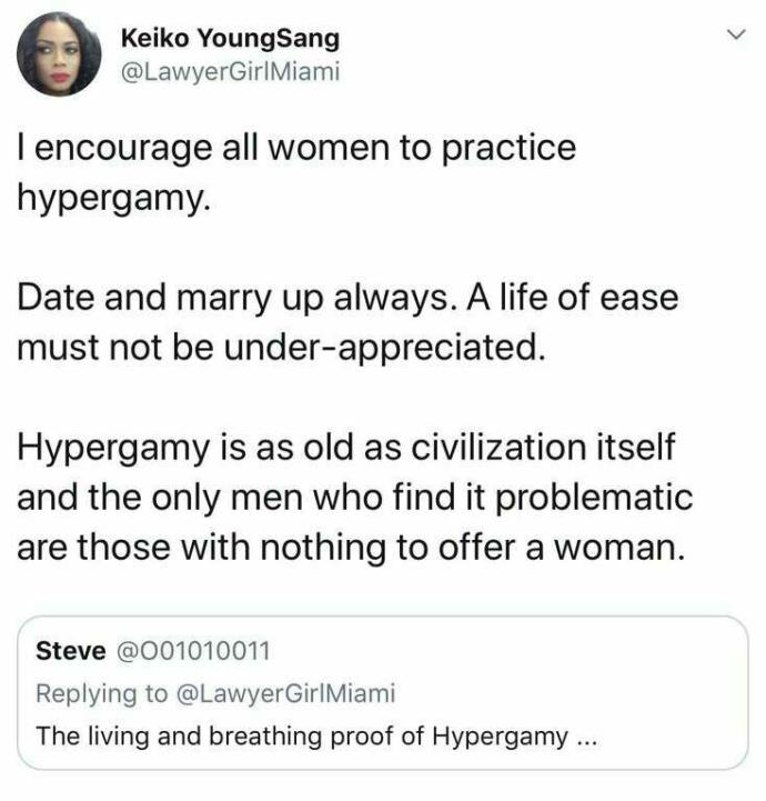 Do you encourage all women to practice hypergamy? - GirlsAskGuys