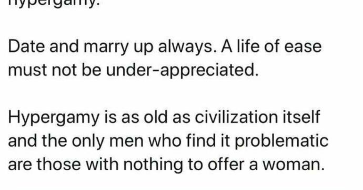 Do you encourage all women to practice hypergamy? - GirlsAskGuys