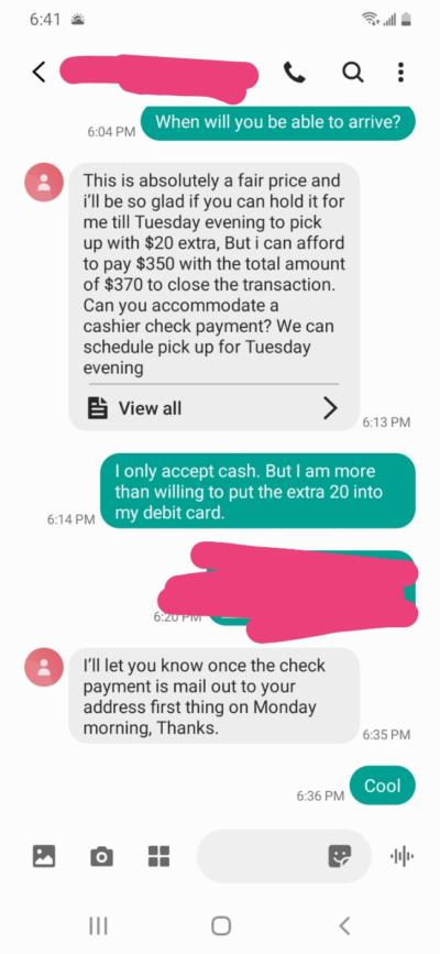 Craigslist: Is this user trying to scam me? : r/Rants
