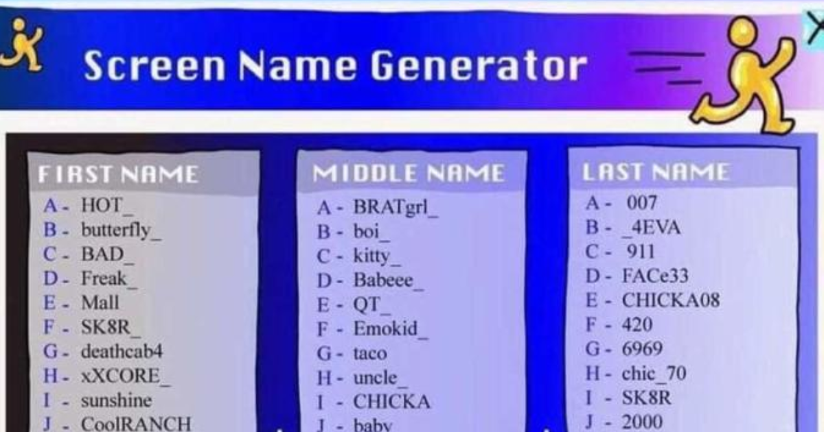 What would your AOL username be? - GirlsAskGuys