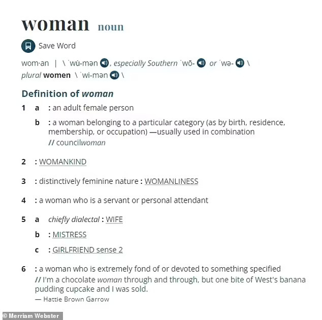 Do you agree with Merriam-Webster's definitions of 'girl', 'woman', and ...