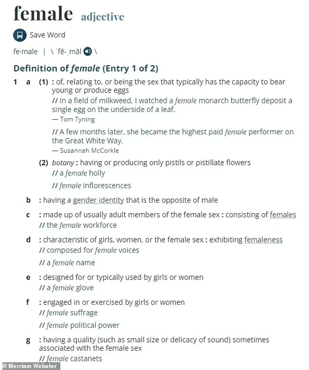 Do you agree with Merriam-Webster's definitions of 'girl', 'woman', and ...