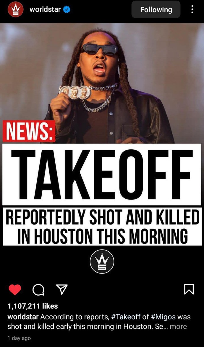 Thoughts on the rapper "takeoff" from migos death? - GirlsAskGuys