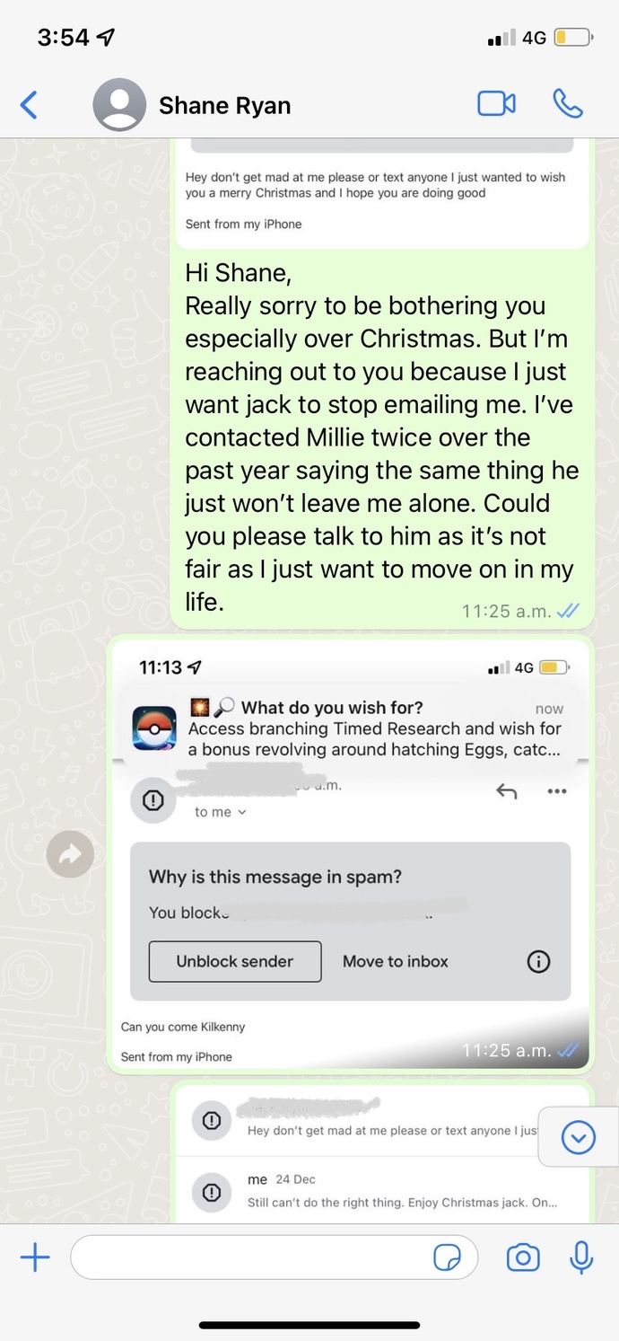 So I texted my ex da to get his son to leave me alone and this is the ...