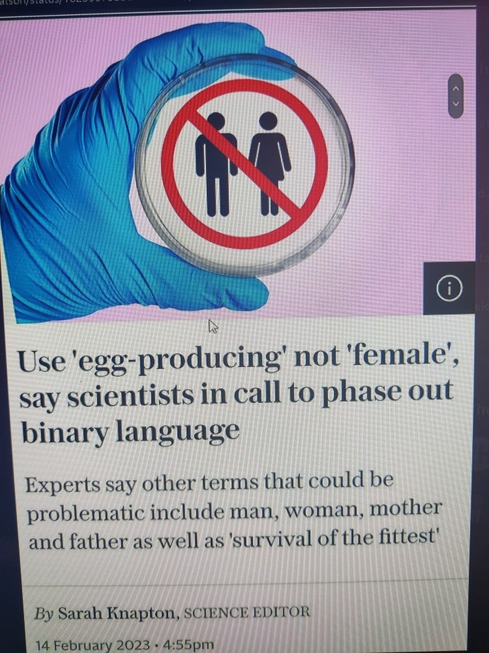 Have you heard this one? Scientists say to not use male or female in ...