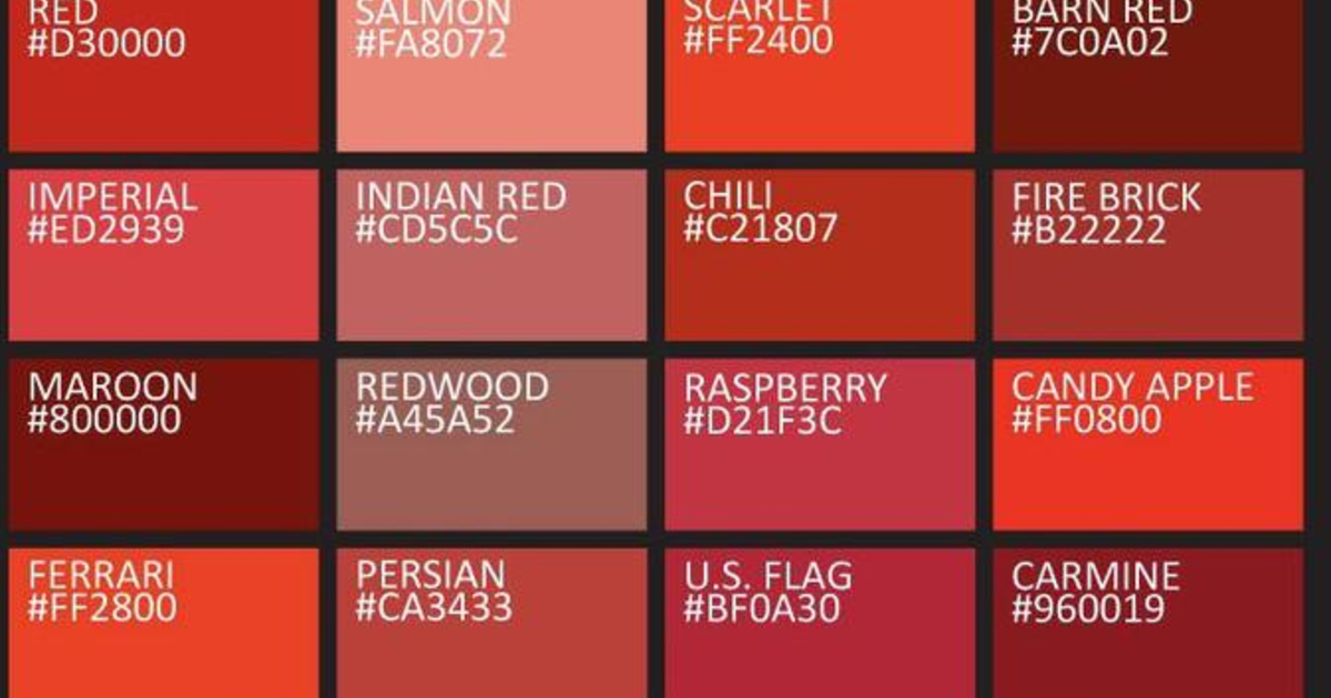 Do you like the color Red? and which shade of red do you prefer ...