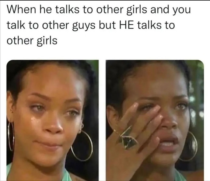 I feel bothered when the guy im talking to is talking to another girl ...