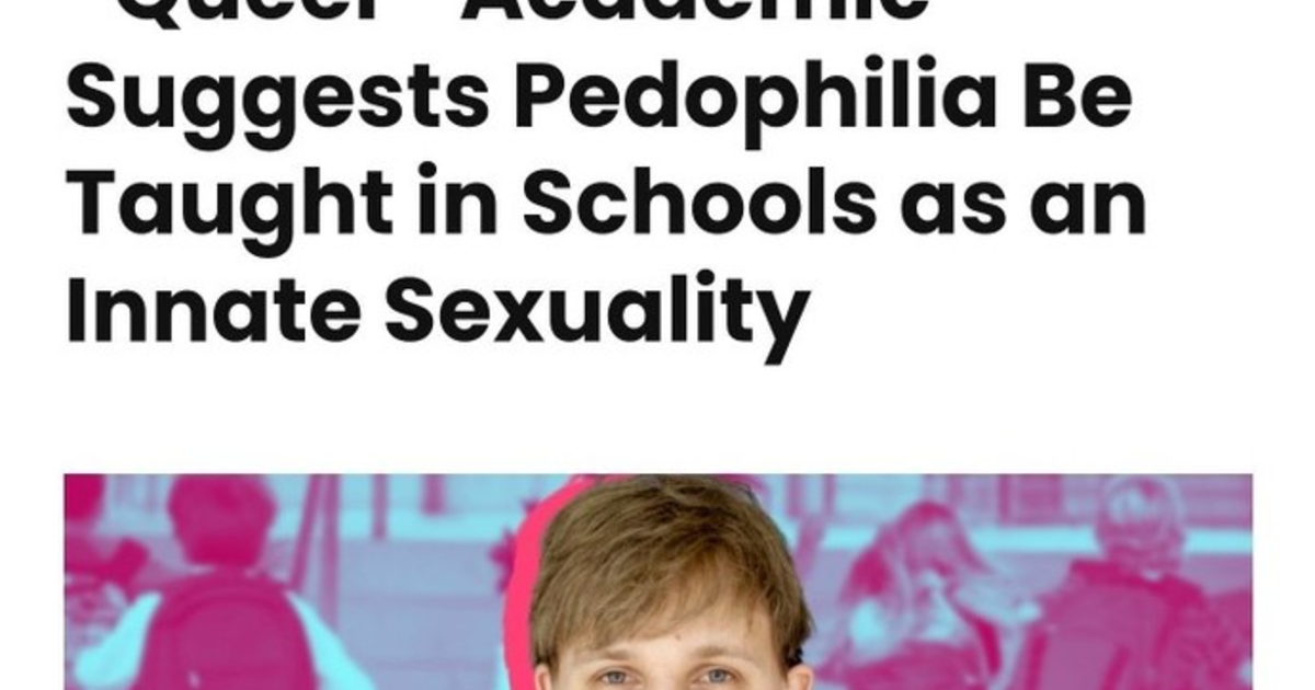 Should Schools Teach Pedophilia As A Natural Innate Sexuality Sexuality