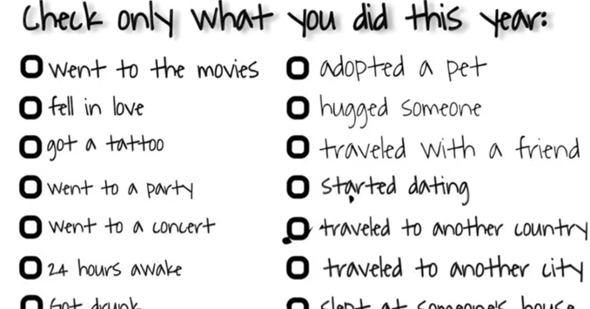 Check only what you did this year? - GirlsAskGuys