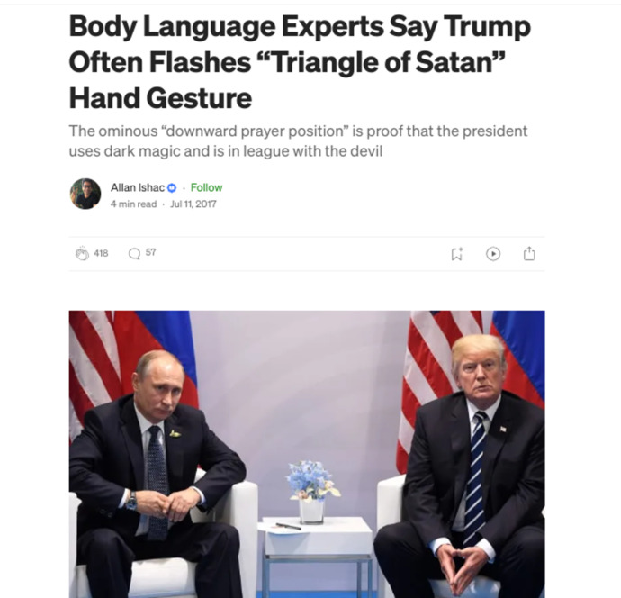 Guys, Is it still a Satanic or naughty hand gesture if a Democrat does ...