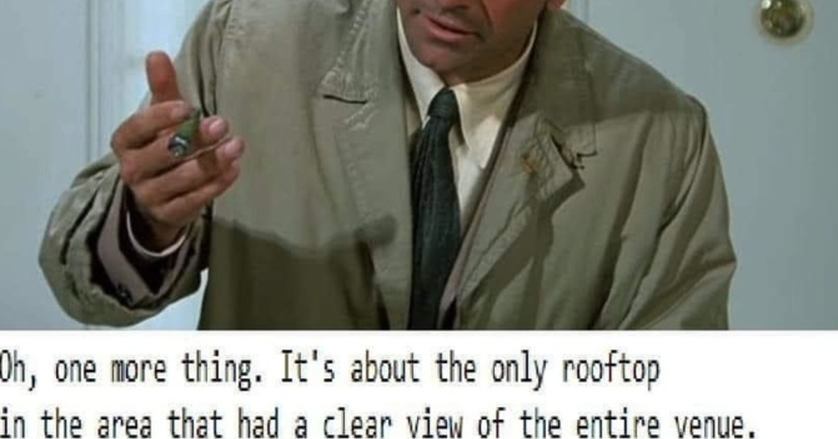 Should Columbo take over the SS bumbling investigation? - GirlsAskGuys
