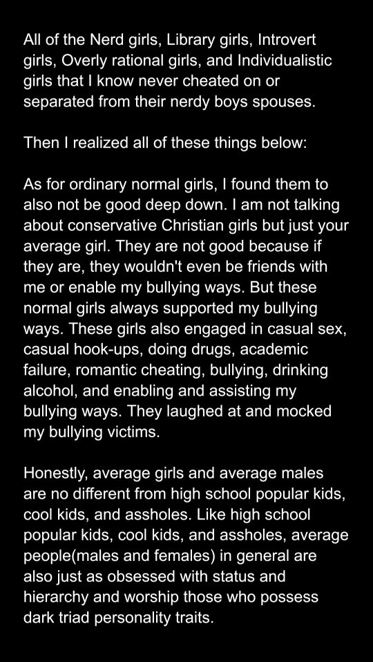 Why do these strange quiet girls extremely hate me but fanatically love those nerdy boys ...