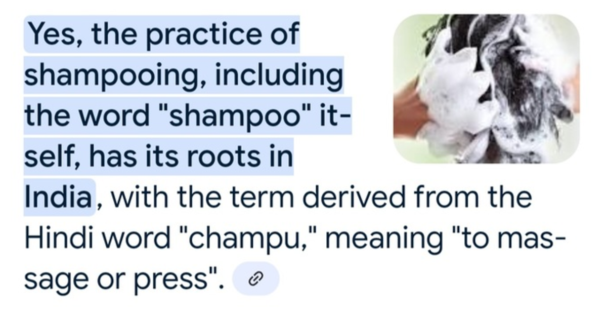 Are you surprised that INDIA of all places invented shampoo藍 ...