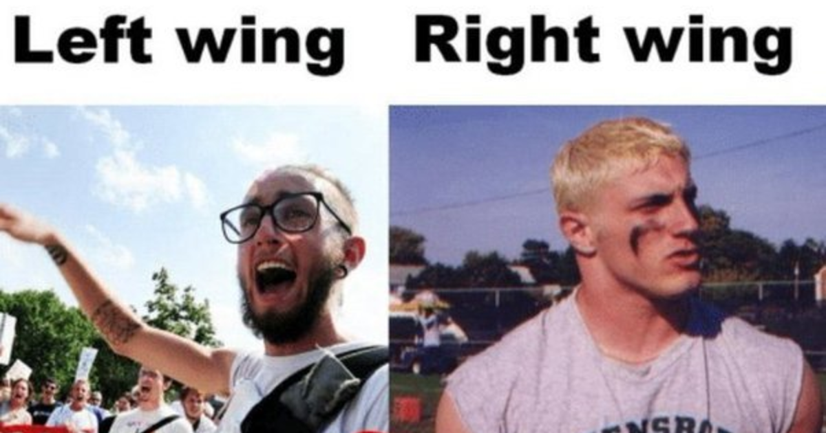 Is this an accurate representation of a left wing man vs a right wing ...