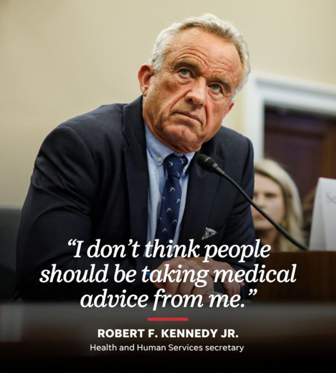 Does RFK, Jr. understand his job as HHS Secretary... why would he claim ...