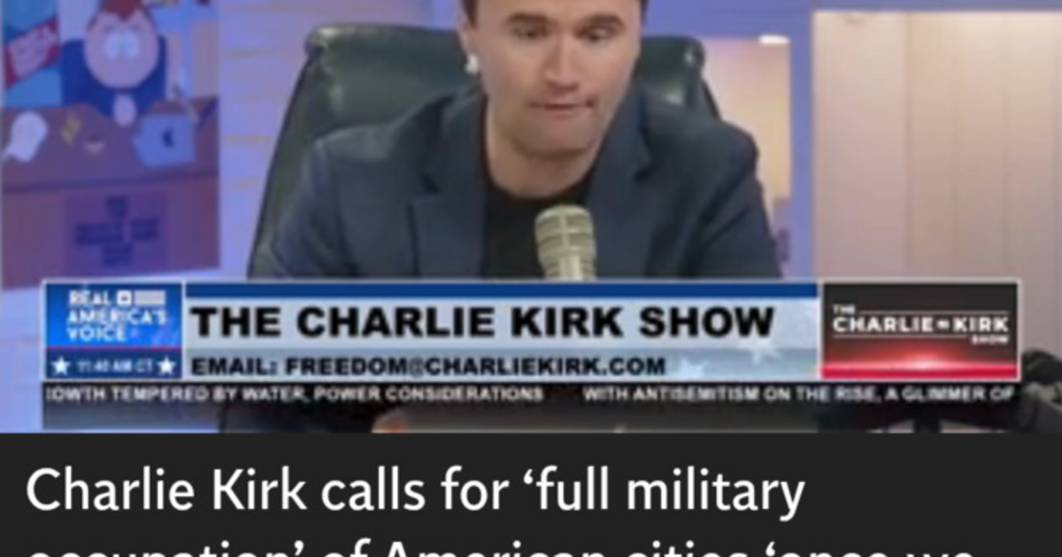 What do you think about Charlie Kirk's assertion that the US military ...
