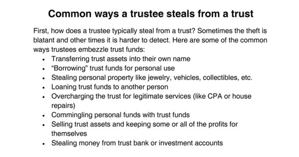 How can a trust fund for minor children be set up to prevent the ...